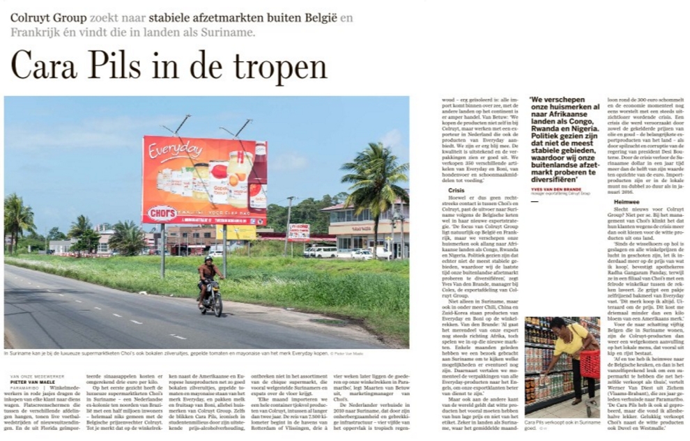 De Standaard: ‘Cara Pils in de tropen’ – Pieter Van Maele